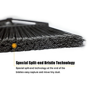 PUTNATRUE Heavy Duty Broom Outdoor and Indoor,Upgraded Commercial Broom Angle Brooms for Sweeping Indoor/Outdoor,Perfect House Kitchen Broom Garage Broom and Black Broom of Courtyard Restaurant