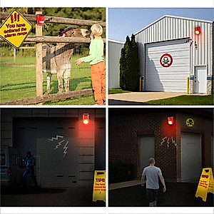 PAKSIHUSG Solar Sound & Light Motion Sensor Alarm , 6 LED Strobe Alarm Siren Outdoor Home Security System, 129dB Loud Siren for Home Villa Farm Hacienda Apartment Outdoor Yard Garden