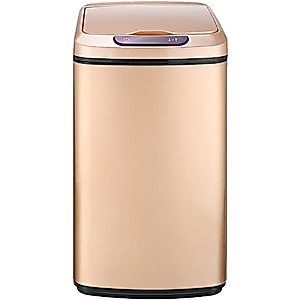 Hanover Home Hands-Free Metal Trash Can with Fingerprint-Resistant Finish, Soft-Close Motion Sensor Lid, and Removable Bin for Bathroom and Bedroom - 3.2 Gallons (12 Liters) in Rose Gold