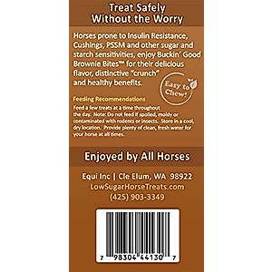 Most Popular! Buckin’ Good Brownie Bites Low Sugar, Low Starch Horse Treats (Peppermint, 3 lb. Refill Bag)