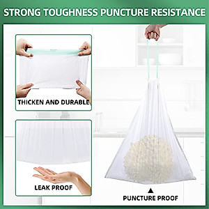 Hawnn 8 Gallon Trash Bag 120 Count, Unscented Strong Drawstring Garbage Bag Fit 30 Litter Trash Can, for Kitchen, Bathroom, Bedroom, Office ( Green )