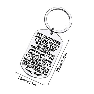 Gifts For Daughter From Mom Dad Father Inspirational Stocking Stuffers For Her From Teen Adult Key (Silver, One Size)