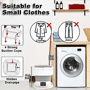 YLTIMER Mini Washing Machine, 11L Large Capacity Portable Collapsible Washing Machine, Foldable Washer and Dryer with Spin for Travel, Socks, Baby Clothes, Grey