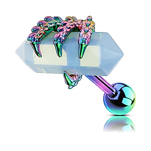 OUFER 16G Surgical Steel Cartilage Stud Earrings, Claw Helix Earrings, Tragus Conch Daith Piercing Jewelry for Women Men