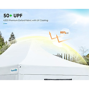 Quictent Privacy 10'x15' Easy Pop up Canopy Tent with Sidewalls and Roll-up Ventilated Windows, Heavy Duty Easy up Outdoor Party Shelter Enclosed Waterproof, Wheeled Carry Bag (White)