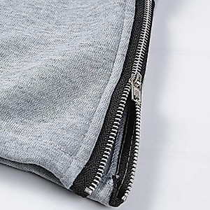 Thenlian Personality Men's Winter Casual Slim Long Sleeve Sweatshirt Pullover Top Blouse(XXL, Gray)