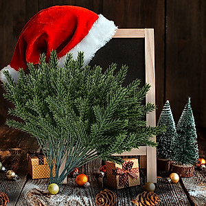 PURPLE STAR 1N 120PCS Artificial Pine Needles Branches Garland-6.7 x 2.0 Inch Green Plants Pine Needles-Fake Greenery Pine Picks for Christmas Wedding Party Home Garden Fireplace Décor