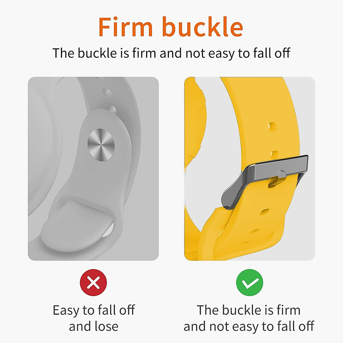 Kids Bracelet Case for AirTag 2021,Silicone Watchband Airtag Protective Cover for Kids Toddler Baby Children Elders,Anti-Lost Wearable Holder Fits Airtag. (Yellow), 10.8×0.15inch