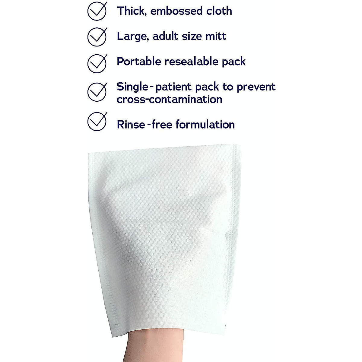 MedVance Fragranced Large and Durable Wash Mitts | Rinse Free Microwaveable Adult Bed Bath Durable Skin Cleansing Cloths | Wet Wash Gloves | Incontinence Wash Cloths | 3 Packs