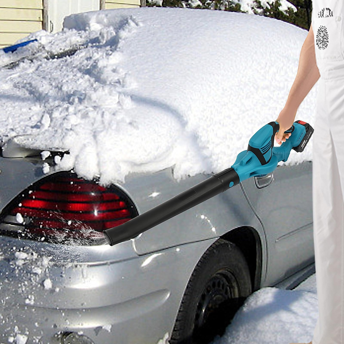 Electric Leaf Blower, Handheld Battery-Operated Snow Blower for Blowing Leaves Snow and Debris