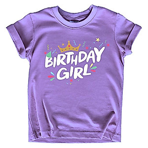 Birthday Girl Shirt Crown 1st First 2nd Two 3rd 4th 5th Toddler Birthday Outfit (Purple, 7 Years)
