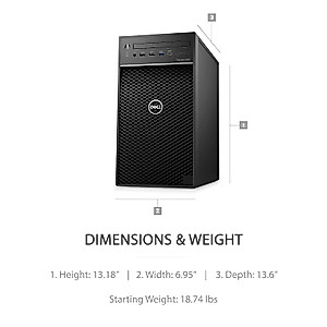 2021 Dell Precision 3650 Tower Workstation Desktop, Intel i7-11700, Quadro P1000 4G, 64GB RAM, 2TB SSD + 4TB HDD, No-DVD, WiFi 6, Type-C, DisplayPort, Keyboard & Mouse, Win 10 Pro