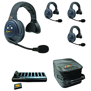 EARTEC Evade EVX4S Full Duplex Wireless Intercom System with 4 Single Speaker Headsets