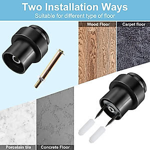 RealPlus Door Stopper Cylindrical Floor Mount Door Stop Stainless Steel 2 inch, Pack of 6