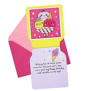 Hallmark Birthday Card for Kids (Ice Cream and Stars Stickers)