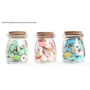 Magic Season Decorative Glass Bottles with Cork Stopper (3.3 oz. Pudding Bottles / 6 Pcs)