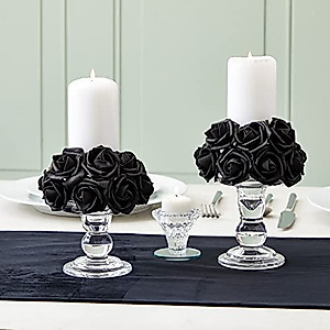 200 Pack Black Roses Artificial Flowers for Decoration, Stemless Fake Foam Rose Heads for Bridal Shower, Wedding (2 Inches)