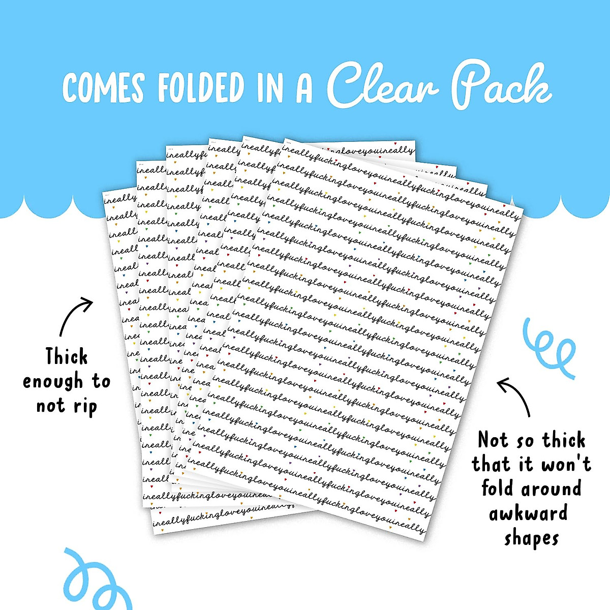 Central 23 Rude Wrapping Paper - I really f**king love you - Funny Wrapping Paper Adult - Inappropriate Gift Wrap - Perfect for Girlfriend or Boyfriend - Birthday Anniversary Valentines Day