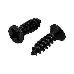 Xiaoyztan 200 Pcs M3x10mm Flat Head Cross Drive Pointed Wood Screws Black Oxide Coated Carbon Steel Self-Drilling Screws