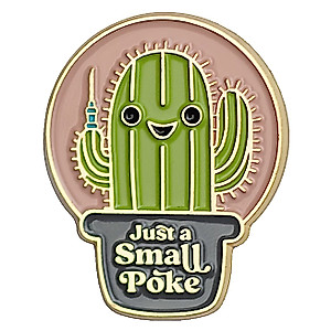 Just A Small Poke Cactus Enamel Badge Reel Pin | Cute Phlebotomy Nurse Doctor Healthcare Medical Gift