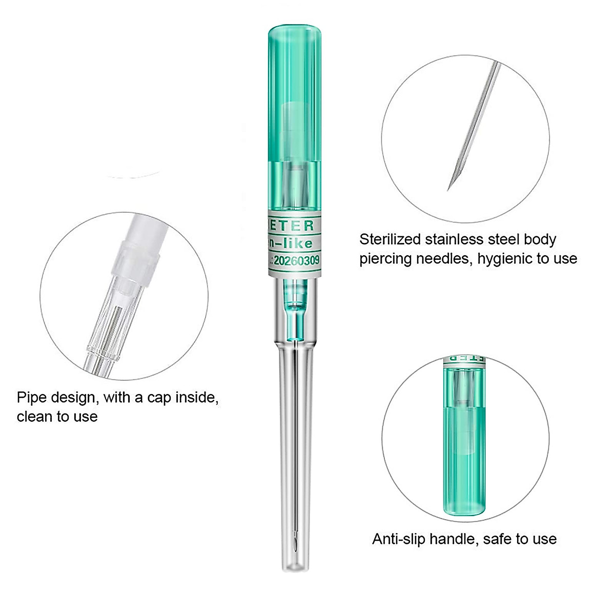 Catheter Piercing Needles - Anghie 10pcs 18G Catheter Piercing Needles IV Catheter Needles Ear Nose Piercing Needles for IV Start Kits Body Piercing Tattoo Tools Piercing Supplies (18G)