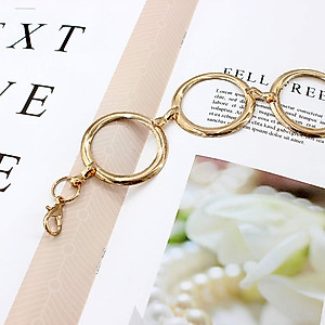 Juland Alloy Waist Chain Body Chain for Women Waist Belt Belly Chain Adjustable Body Harness for Jeans Dresses – Gold Ring Buckle 0413