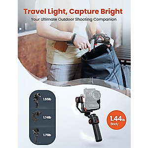 hohem iSteady MT2 Kit Gimbal Stabilizer for Camera, 3-Axis Gimbal for Mirrorless/Pocket/Action Camera/Smartphone, AI Tracker, Magnetic Fill Light Stabilizer, Available for Canon/Nikon/Sony