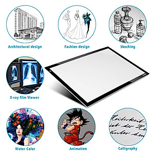 A2 Light Box, Large Size Tracing Light Pad, Ultra-Thin LED Light Board Stepless Brightness and Flicker-Free Design, Perfect for Drawing, 2D Animation, Calligraphy, Embossing, Sketching Tattoo