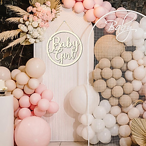 Baby Girl Wood Sign Baby Shower Decorations for Girl Cutout Wooden Baby Announcement Sign Baby Shower Photobooth Props for Gender Reveal Party Supplies