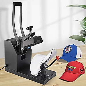 PNKKODW Hat Press Digital Baseball Cap Heat Press Machine 6x3.5 Inch Clamshell Design Curved Element Cap Sublimation Transfer Press with LCD Timer and Temperature Control, Rigid Steel Frame