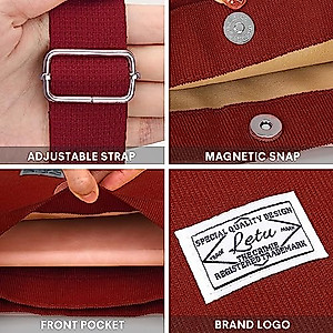 Corduroy Tote Bag for Women - Satchel Bag Large Tote Bag Aesthetic Crossbody Bag Handbag - School Work Travel Shopping Beach(Merlot red)