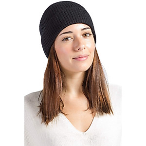 Fishers Finery Women's 100% Cashmere Beanie (Black)