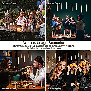 Flameless Candles with Magic Wand Remote for Halloween Decor, 6.6" Floating Candles Battery Operated Hanging Window Candles, Warm Light Flickering LED Candles for Home Christmas Decorations (12 pack)