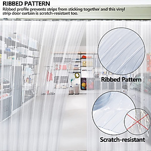Toriexon Plastic Vinyl Replacement Strip Curtain 25' x 7.6', 0.08' Thickness Walk in Freezer Cooler Curtain Strips for Warehouse Commercial Entry Doors, Pet Doors