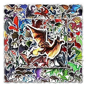100Pcs Dragons Stickers for Laptops,Cartoon Pterosaur Vinyl Sticker for Kids Teens Adults,Cute Western Dragon House Waterproof Gift Sticker for Water Bottle Skateboard Phone Guitar Decals