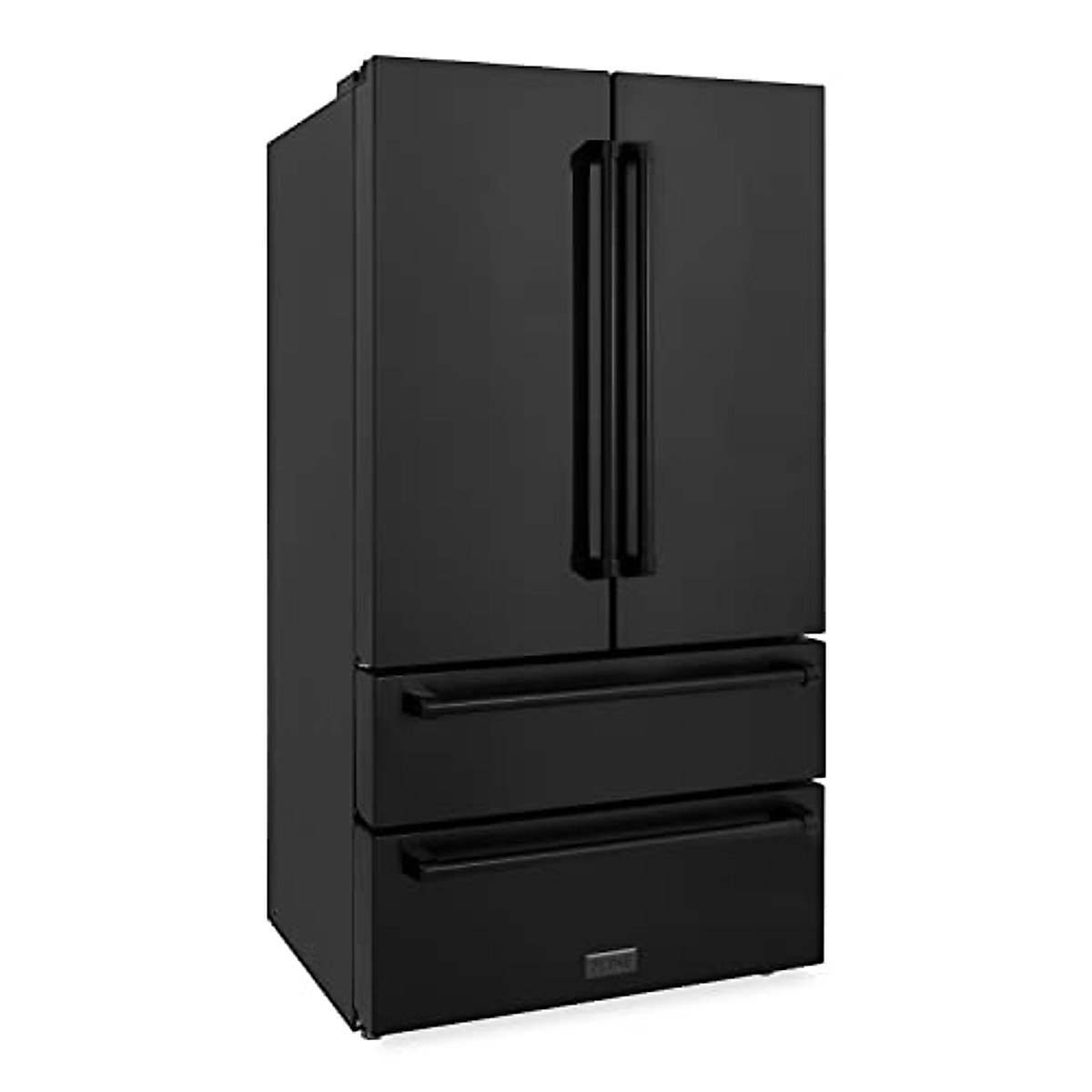 Z Line Kitchen and Bath ZLINE 36 in. 22.5 cu. ft Freestanding French Door Refrigerator with Ice Maker in Fingerprint Resistant Black Stainless Steel (RFM-36-BS)