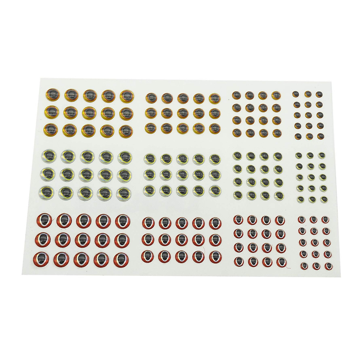HTHYLURE 732 PCS Fishing Lure 3D Reptile Lure Eye 4 Sets Mixed Colors Lure Eyes Simulation Making Fly Tying Fake Fish Eyes Holographic Fake Eyes 3mm 4mm 5mm 6mm 732pcs