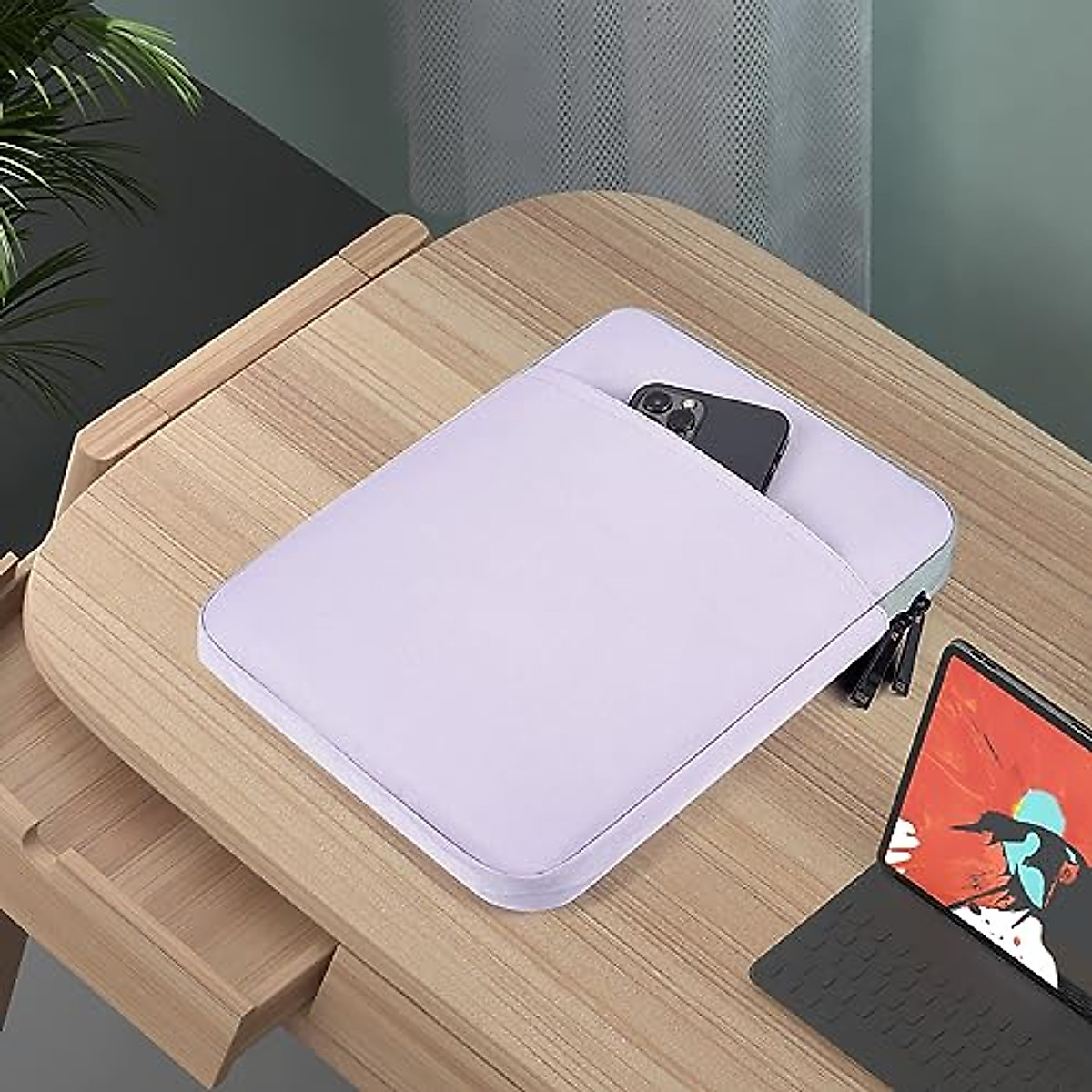 9-11 inch Sleeve Case for Fire Max 11 Tablet/Amazon Kindle Fire HD 10 & 10 Plus Tablet 10.1", iPad Pro 11/iPad 10.2 10.9/iPad Air 5 4th, Galaxy Tab A8/A7/S8/S7, iPad Organizer Carrying Bag -Purple