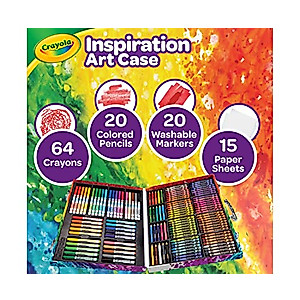 Crayola Inspiration Art Case Coloring Set - Rainbow (140ct), Art Kit For Kids, Includes Markers, Crayons, & Colored Pencils, Easter Gifts & Toys [Amazon Exclusive]