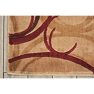 Nourison Somerset Abstract Beige 2' x 5'9" Area-Rug, Easy-Cleaning, Non Shedding, Bed Room, Living Room, Dining Room, Kitchen (2x6)