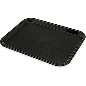 Carlisle FoodService Products CT101403 Cafe Standard Plastic Cafeteria/Fast Food Tray, NSF Certified, BPA Free, 14" Length x 10" Width, Black