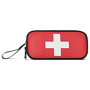 Fisyme Switzerland Flag Pencil Case Large Capacity Pen Box Makeup Pouch Holder Organizer Stationery Bag for School Office College Traval