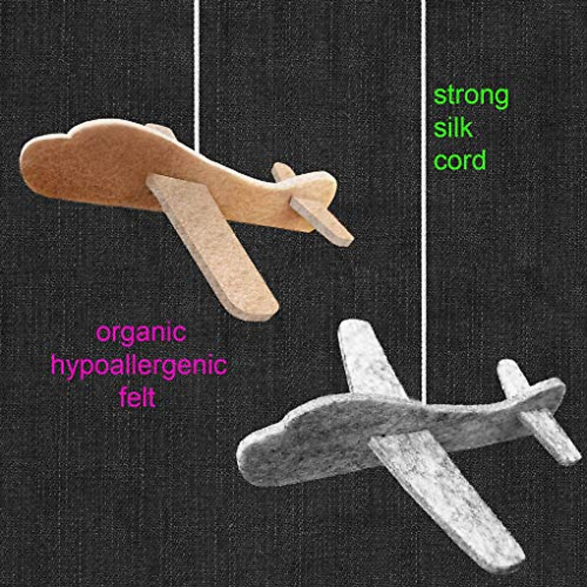 Baby Crib Mobile, Airplane Baby Mobile, Crib Mobile for Boys Nursery Decor