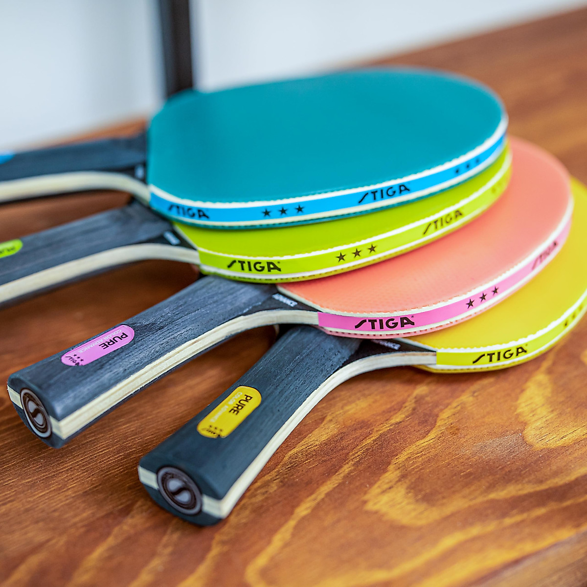 STIGA Pure Color Advance Performance-Level Table Tennis Racket (Yellow)