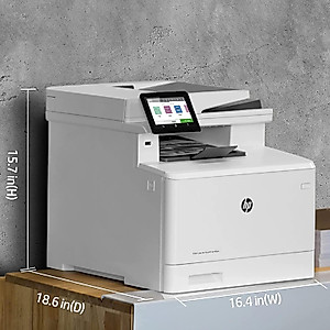 HP Laserjet Pro M479fdw All-in-One Wireless Color Laser Printer, White - Print Scan Copy Fax - 28 ppm, 600x600 dpi, 50-Sheet ADF, Auto Duplex Printing, Ethernet, Cbmou Printer＿Cable