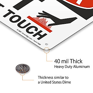 SmartSign-U9-1787-NA "Danger - Hot, Do Not Touch" Sign | 7" x 10" Aluminum , Black/Red on White