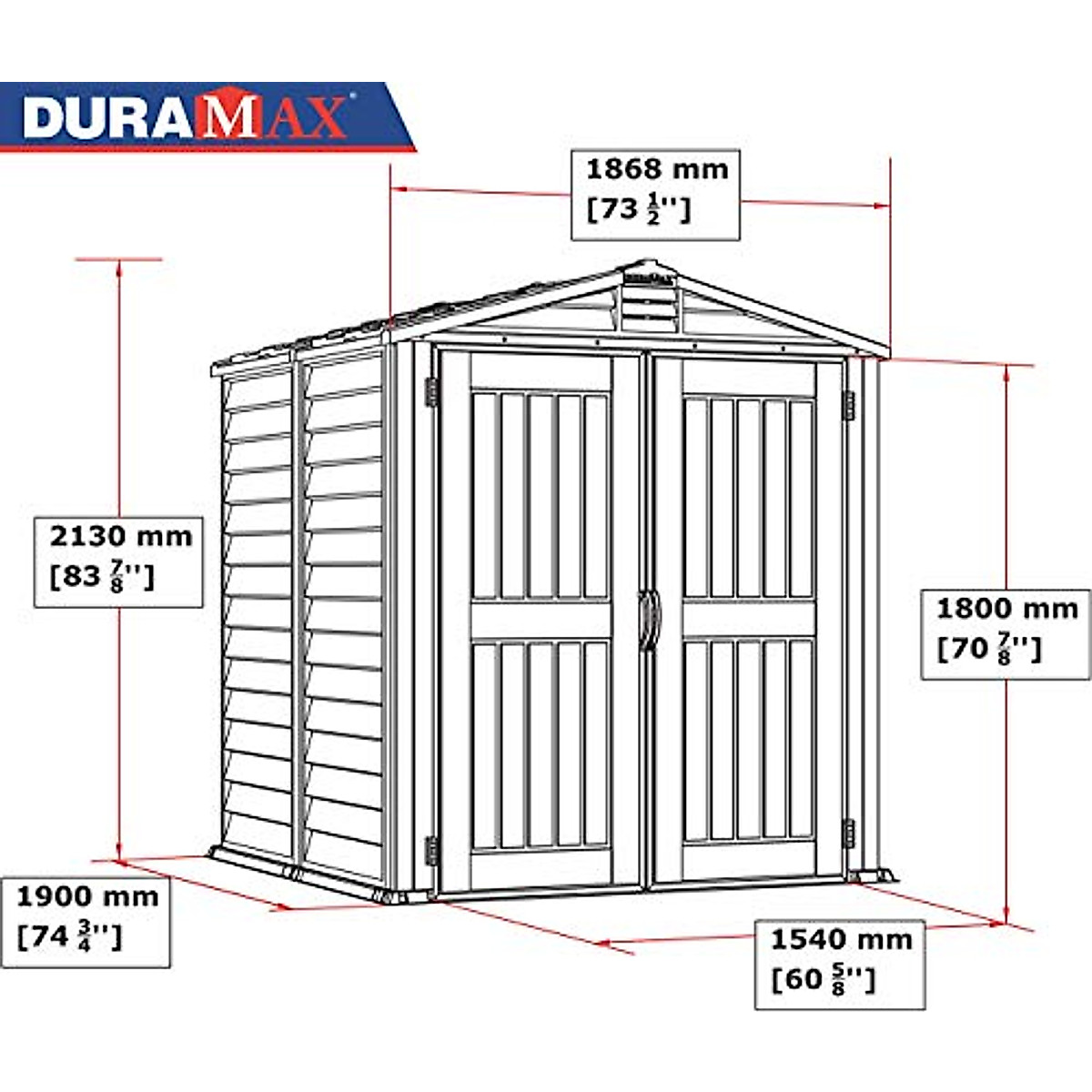 Duramax 30425 Storemate Plus Outdoor Storage Shed, Gray/Dark Gray