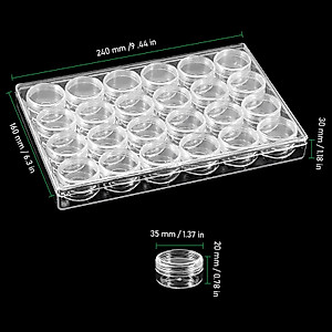 ZOENHOU 4 Pack 24 Grids Diamond Painting Storage Containers, Embroidery Diamond Storage Box Beads Organizer Case with Lid Clear Nail Art Accessories for Jewelry DIY