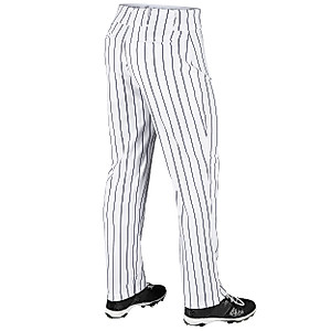 CHAMPRO Men' Champro Adult Pinstripe Ob Triple Crown Open Bottom Baseball Pant, White, Navy, XX-Large US