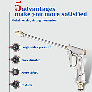 High Pressure Power Washer Wand,Household All-Metal Pacifier-Type Extension Rod Car Wash Aluminum Alloy Plating High-Pressure Water Tool Wand Lance for Cleaning Sidewalks Gutter Car Pet Window Glass